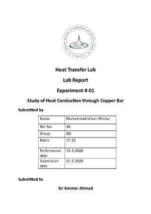 G 8 A - assignment - Manufacturing Process Lab Lab Report Experiment ...