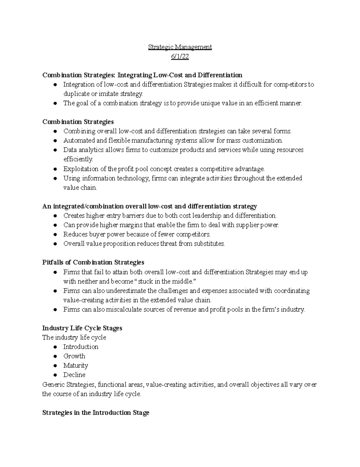Combination Strategies integrating low-cost and differentiation lecture ...