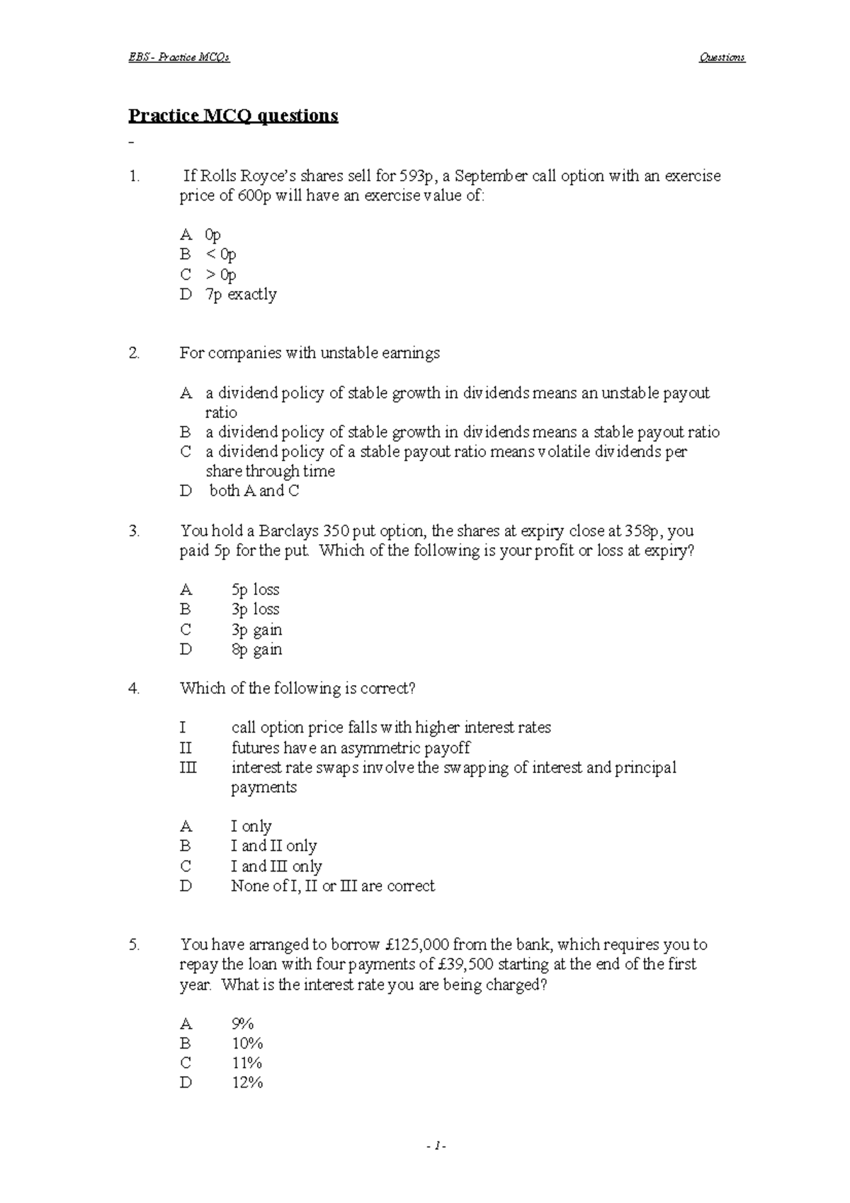 35 Practice MCQ questions for website - Updated - Practice MCQ ...