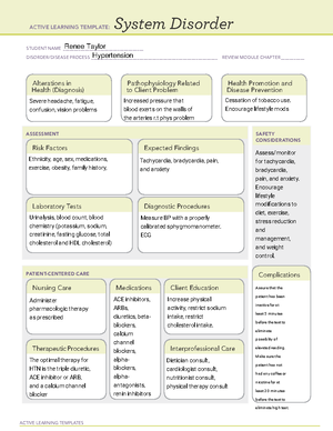 ATI's Active Learning Template on Hypervolemia - ACTIVE LEARNING ...
