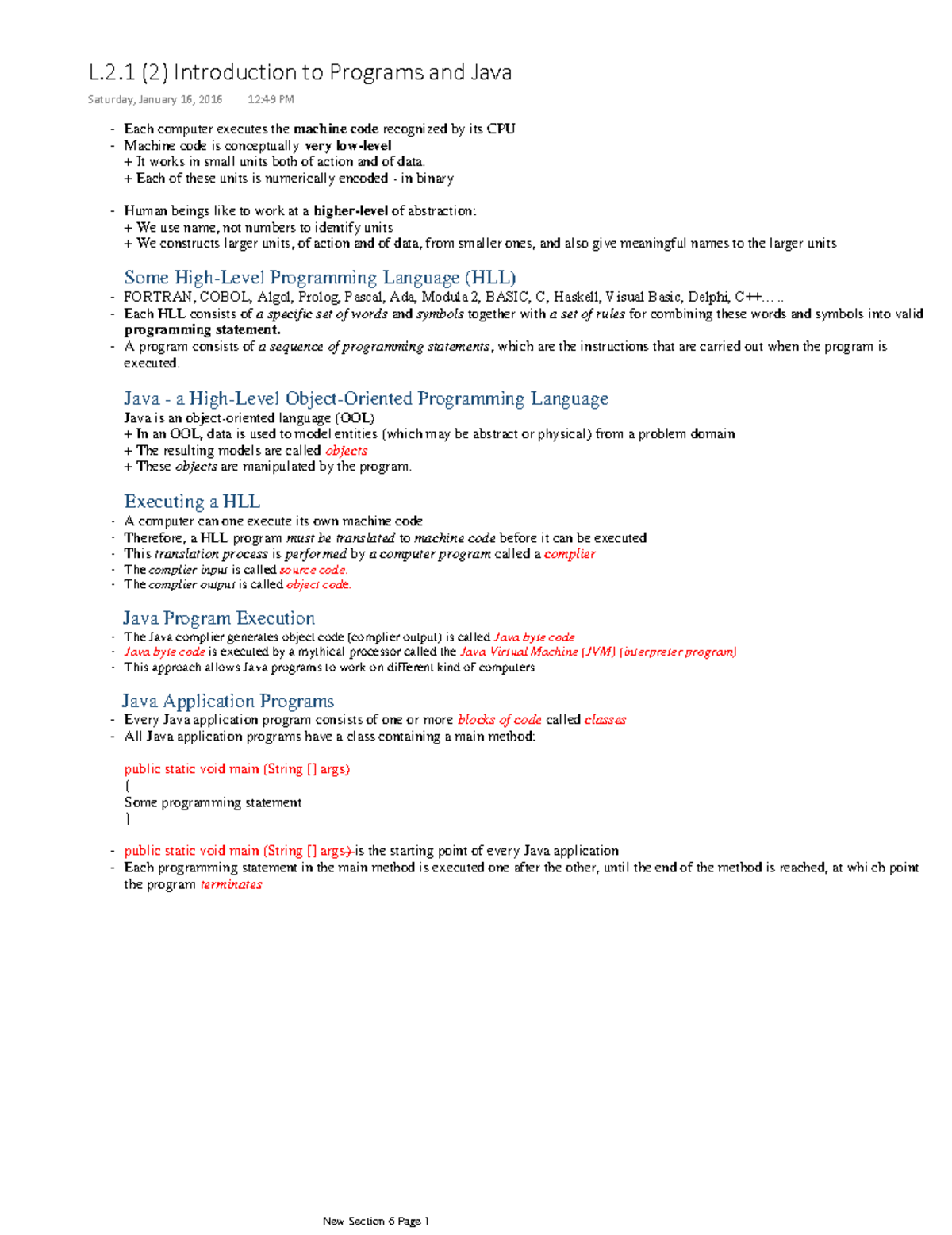 Programming Summary Lecture 1 5 Warning Tt Undefined Function