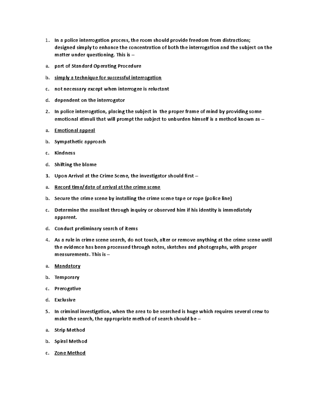 JEES - Lecture notes 1 - In a police interrogation process, the room ...