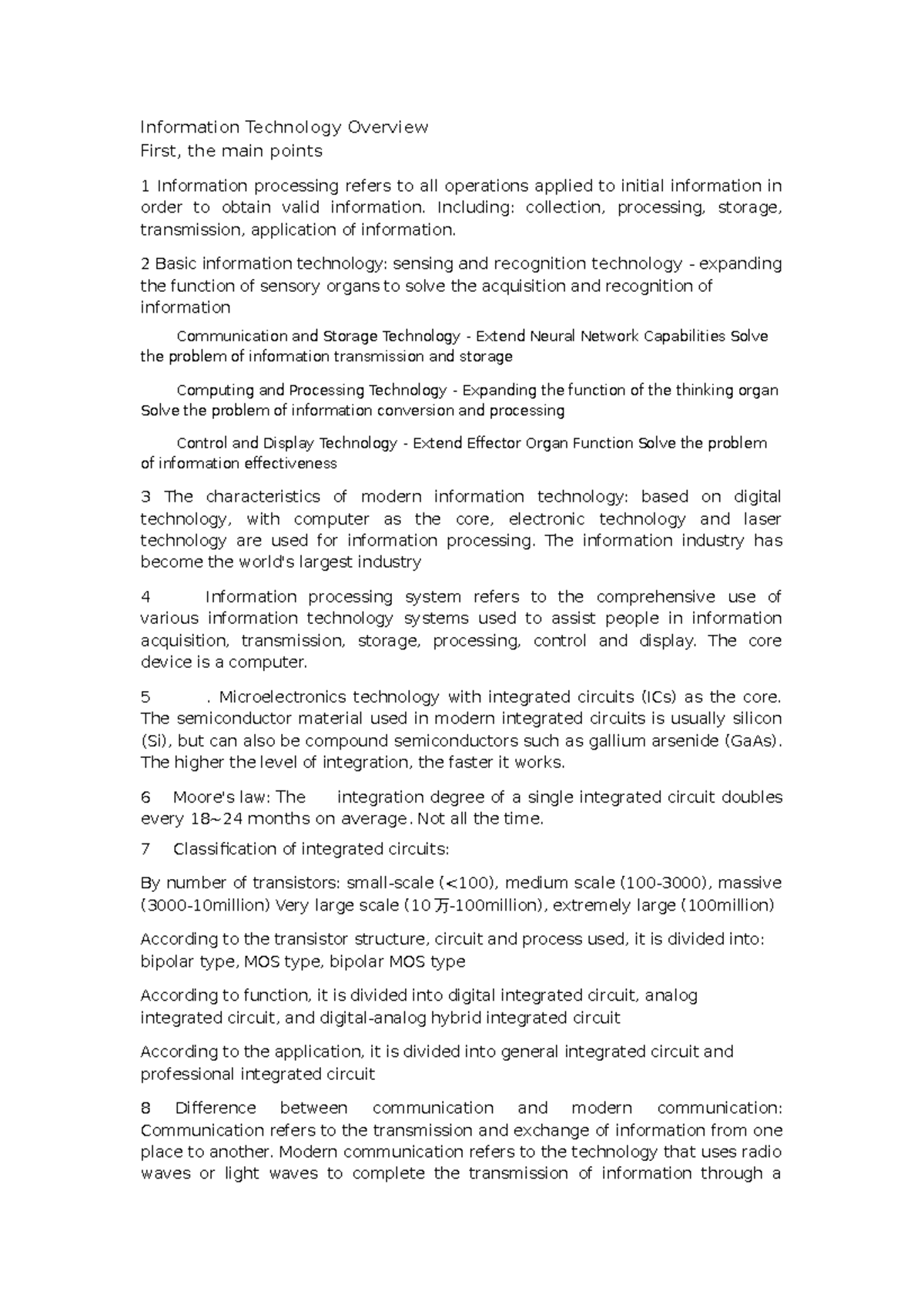 Information Technology Overview - Information Technology Overview First ...