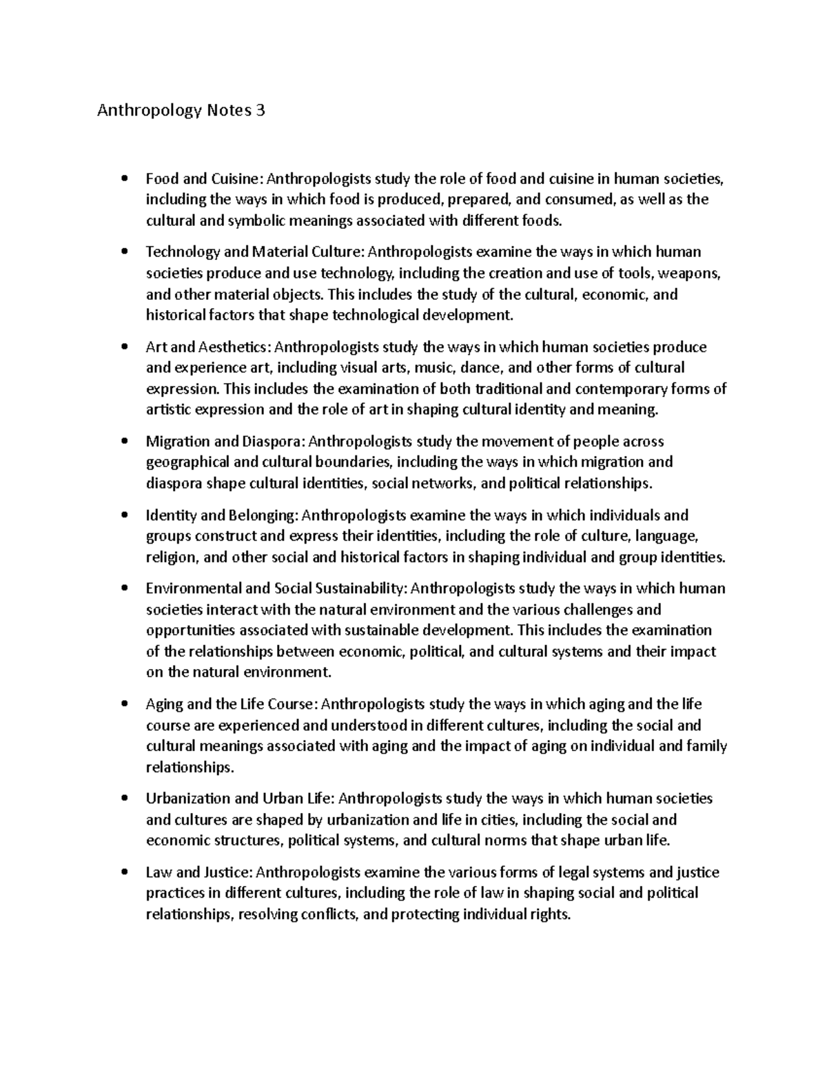 Anthropology Notes 3 - Technology and Material Culture: Anthropologists ...