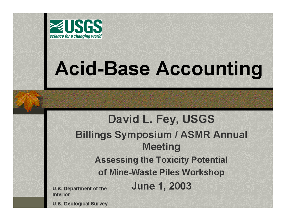 IX Acid-base Accounting-508 - Acid-Base Accounting David L. Fey, USGS ...