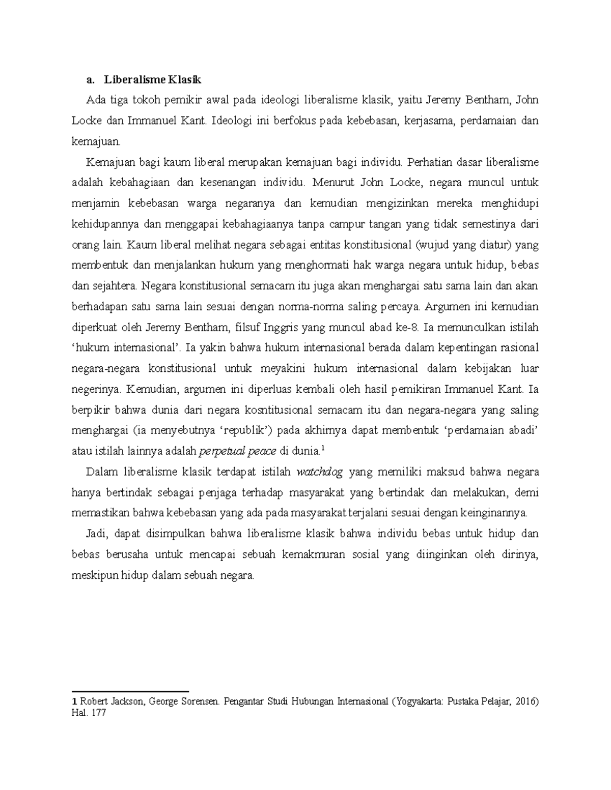 Liberalisme Klasik - a. Liberalisme Klasik Ada tiga tokoh pemikir awal ...