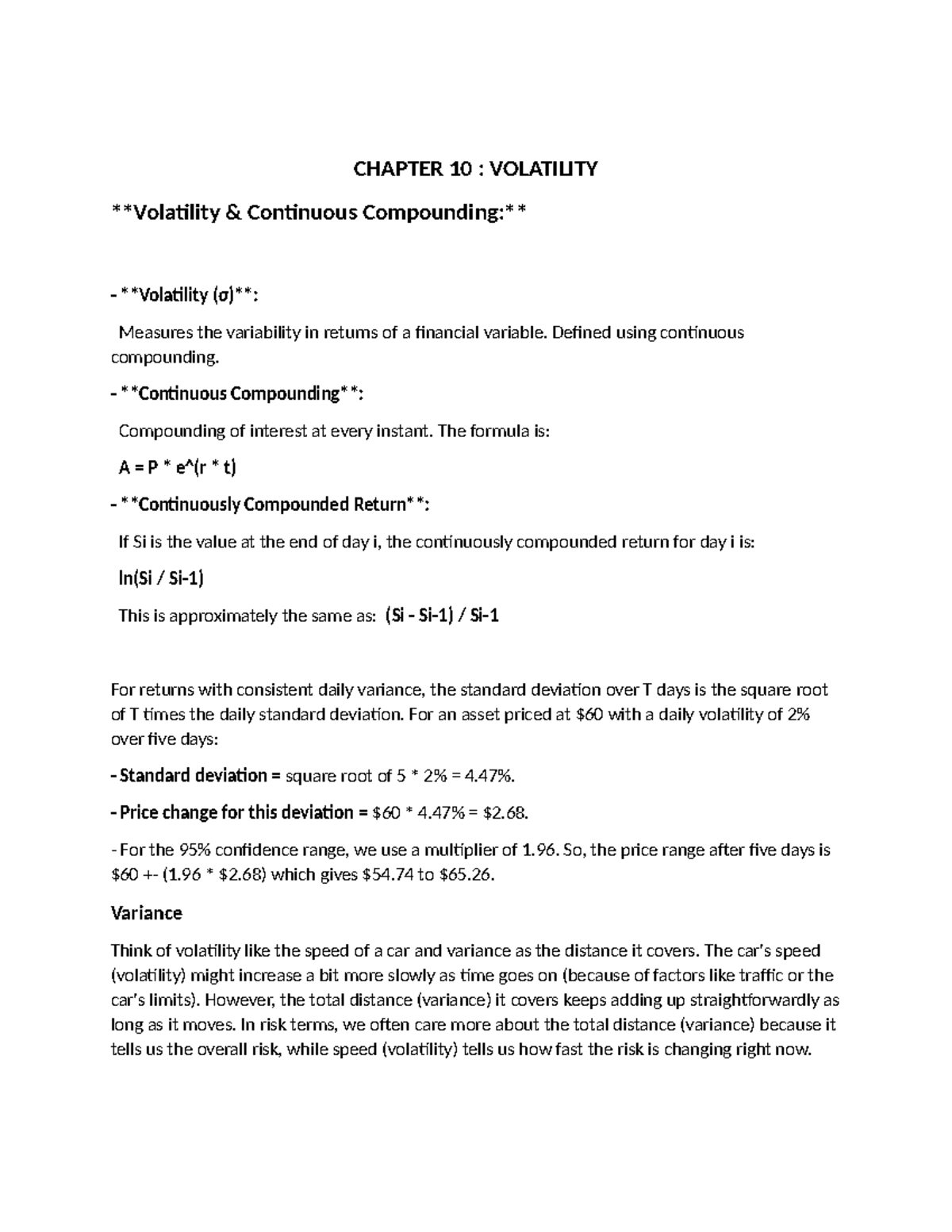 FRM Chpater 10 Volatility - CHAPTER 10 : VOLATILITY Volatility ...