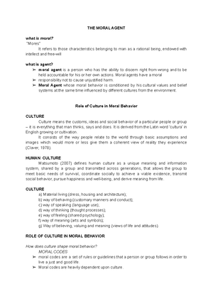 Lesson 1.3- Moral Development - Lesson 3: The Moral Development Moral ...