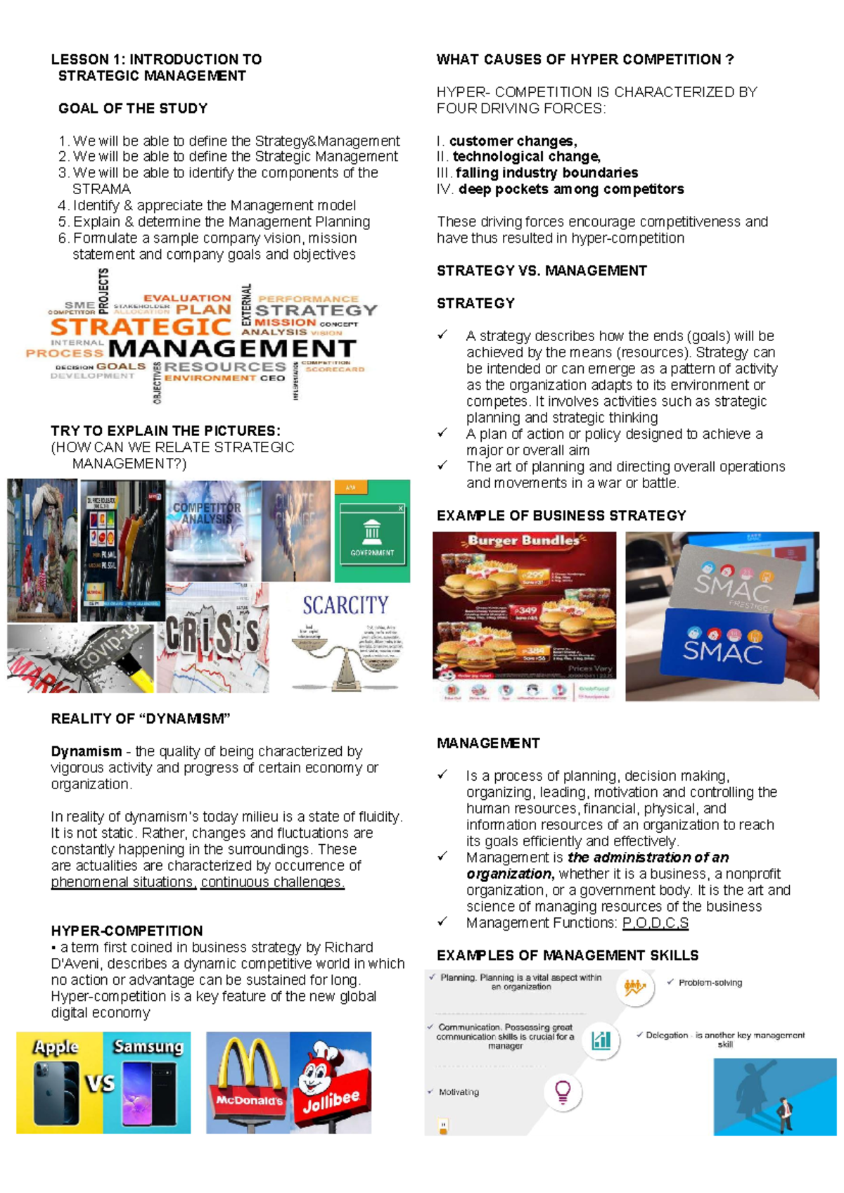 Lesson 1 cbme - lecture - LESSON 1: INTRODUCTION TO STRATEGIC ...