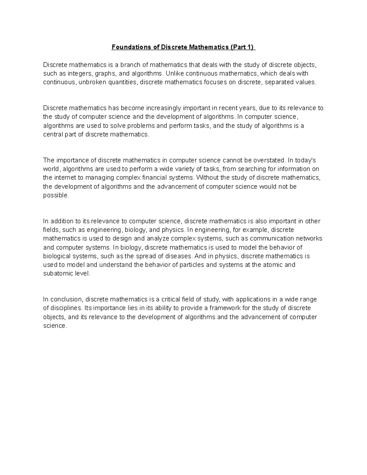 Foundations of discrete math - Foundations of Discrete Mathematics (Part 1) Discrete mathematics ...