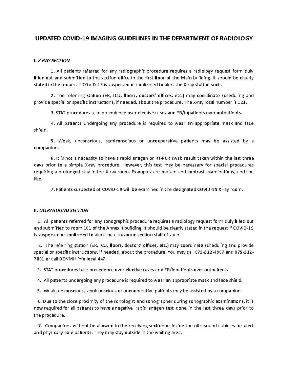 Updated Covid Guidelines - UPDATED COVID-19 IMAGING GUIDELINES IN THE ...