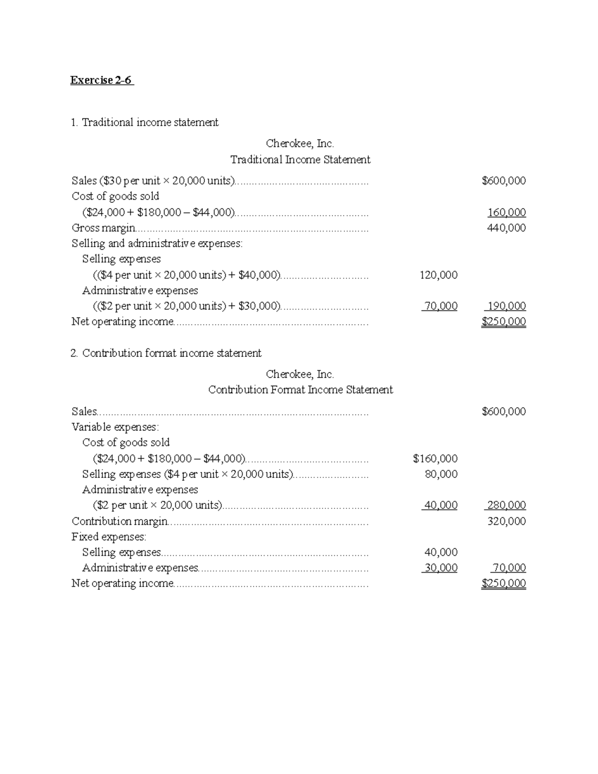 Midterm review -key - aaaa - Traditional income statement Cherokee, Inc ...