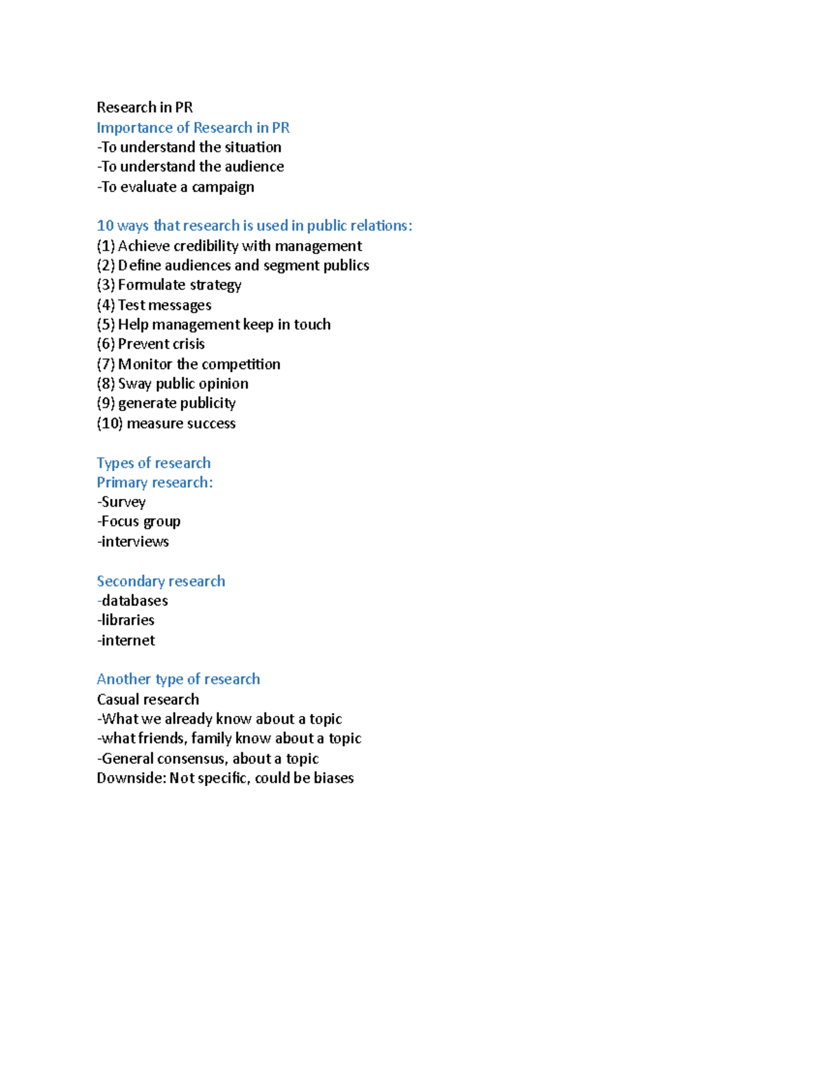 Research in PR - Research in PR Importance of Research in PR -To ...