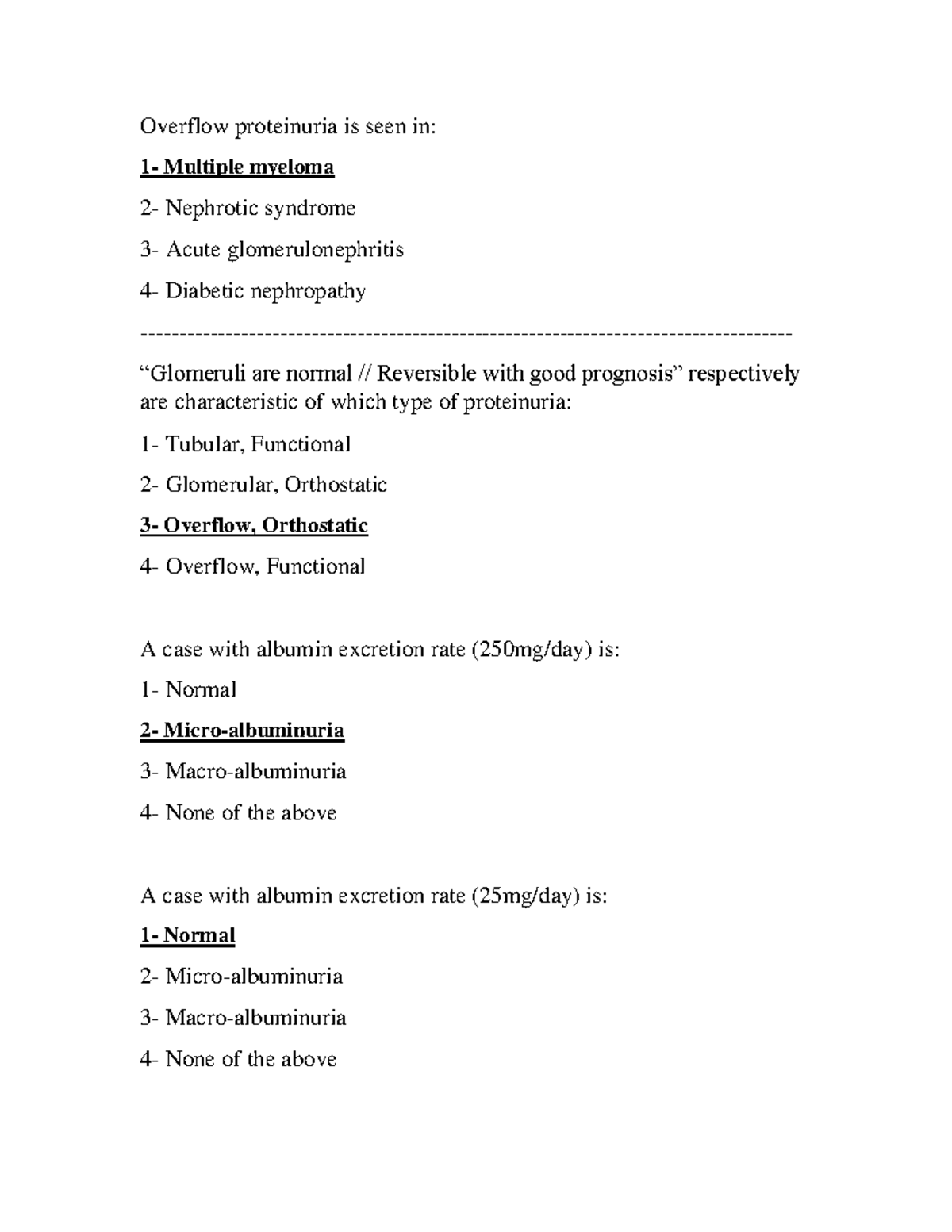 4 5794393550728726618 - Overflow proteinuria is seen in: 1- Multiple ...