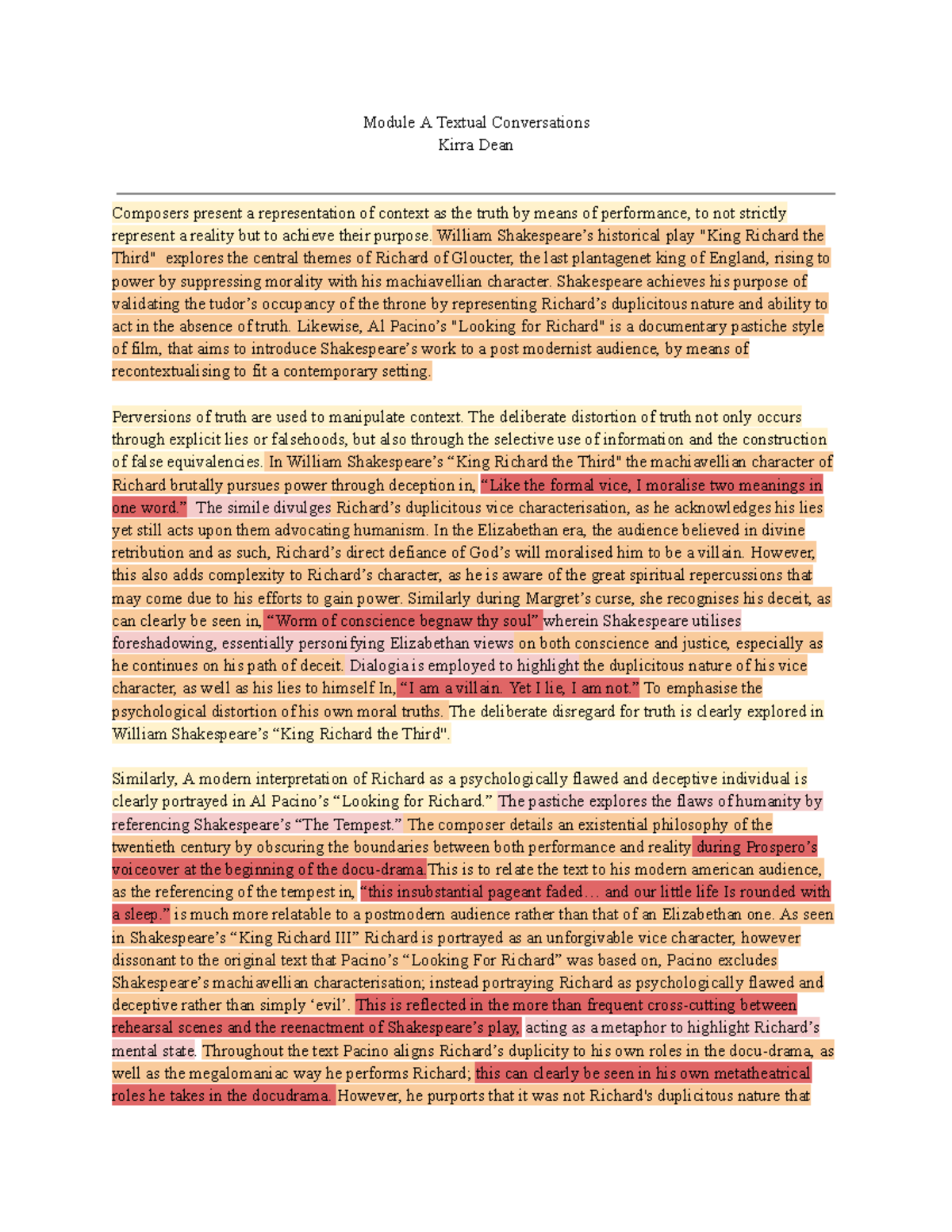 Richard the third case study, looking for richard - Module A Textual ...