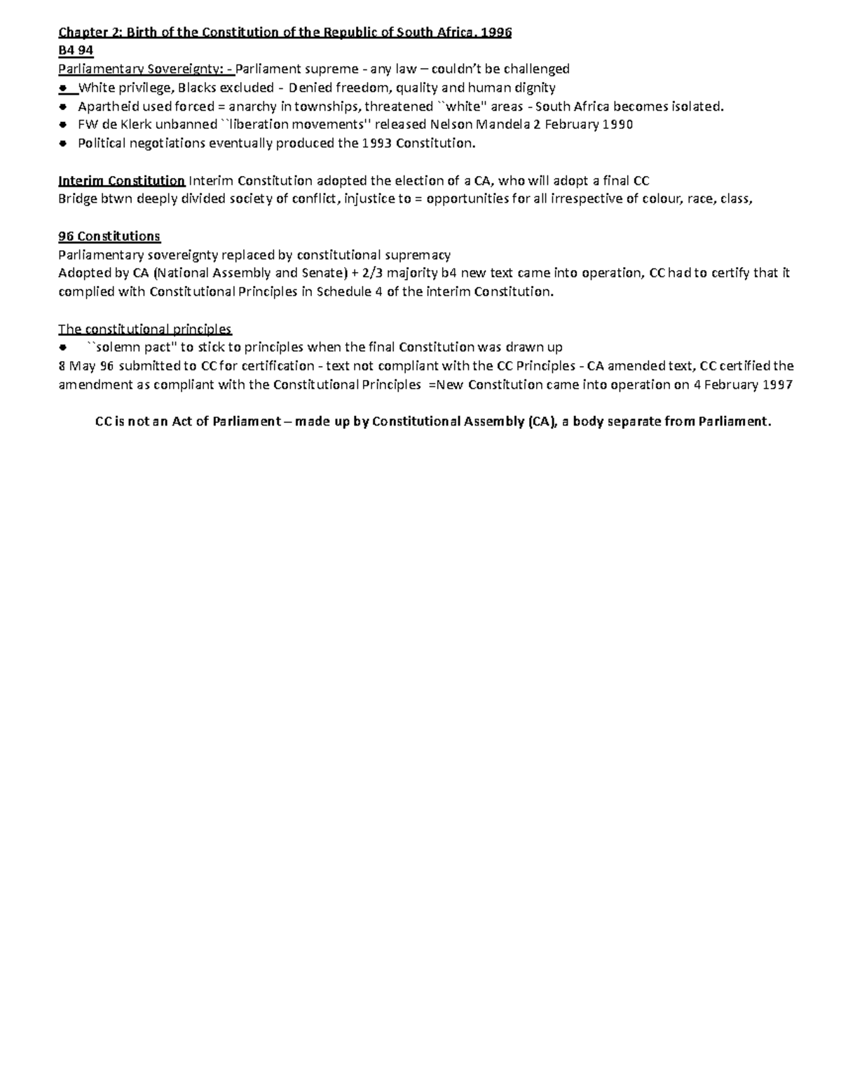 Chapter 2 - Birth of the Constitution of the Republic of South Africa ...