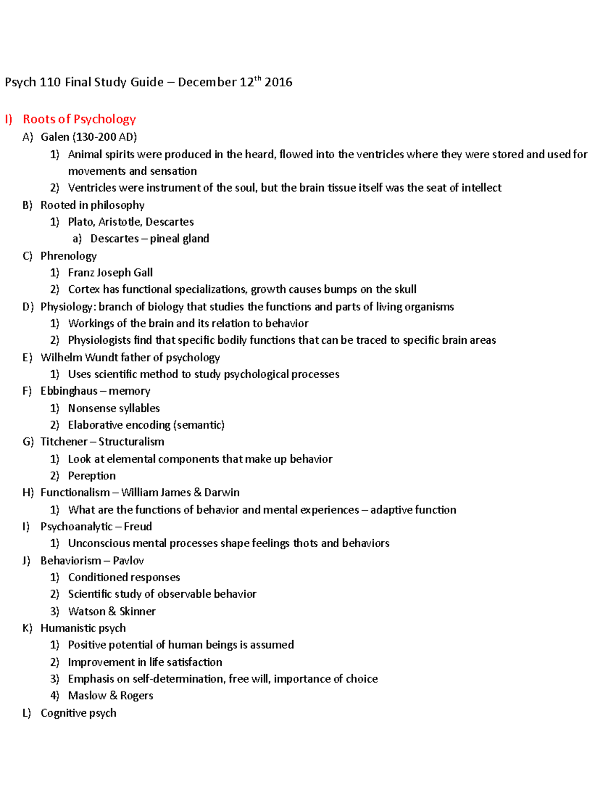 Psych 110 Final Study Guide - Psych 110 Final Study Guide December 12th ...