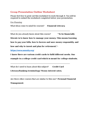Informative Speech Outline Worksheet for your information presentation ...