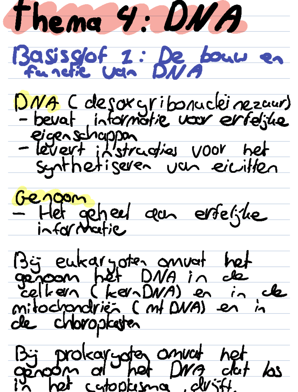 Biologie samenvatting M3 - Thema 4 DNA Basis stof I De bouw en fanatic ...