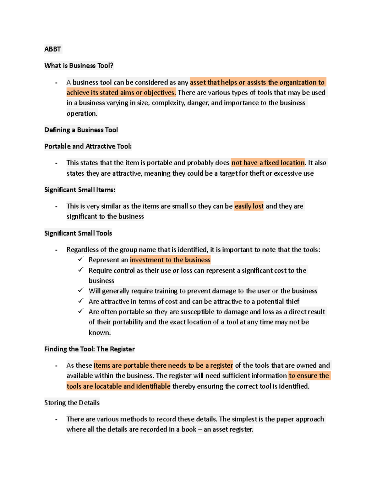 ABBT-prelim-rev - ABBT-prelim-rev lecture - ABBT What is Business Tool ...