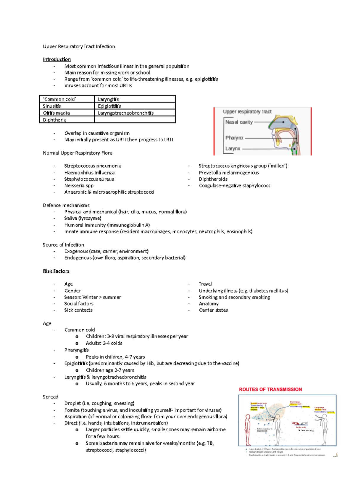 Upper Respiratory Tract Infection - Upper Respiratory Tract Infection ...