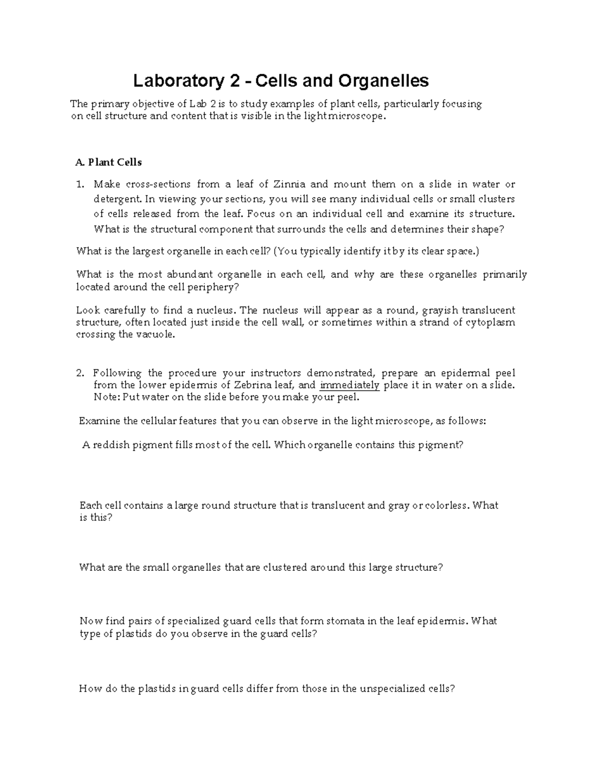 Lab 2 - Cells updated - The second lab of the course - Laboratory 2 ...