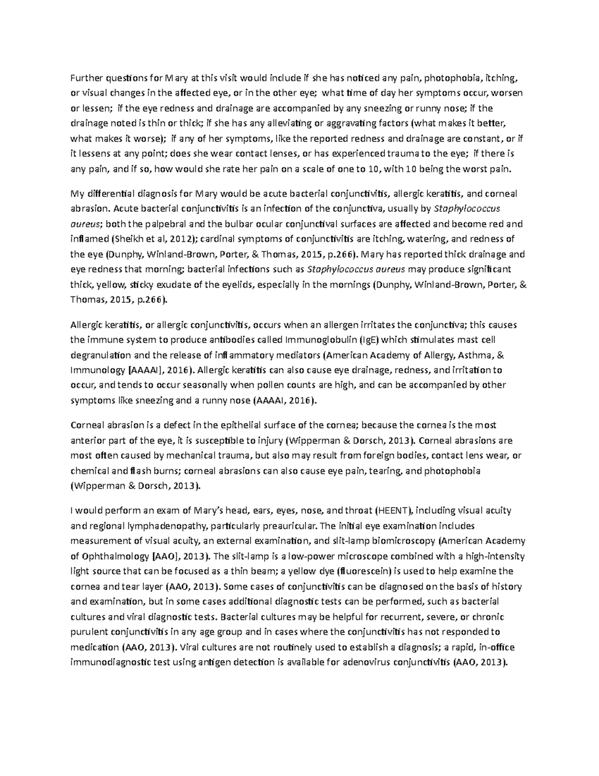 NR 511 week 1 discussion part 1 - Further questions for Mary at this ...