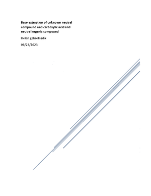 Cyclohe - lab report - DEHYDRATION OF CYCLOHEXENE NOVEMBER 2 2 , 2023 ...
