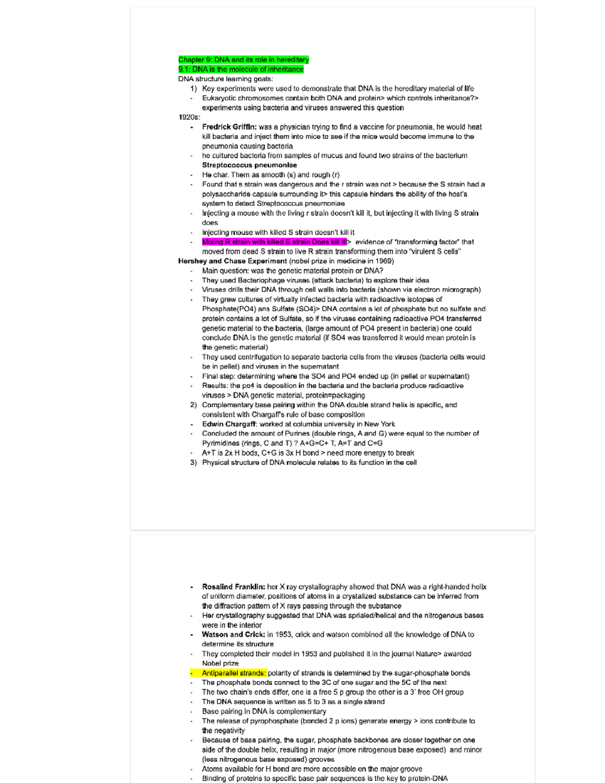 Chapter 9 Biology notes - Google Docs - BIOL14110AAA - Studocu
