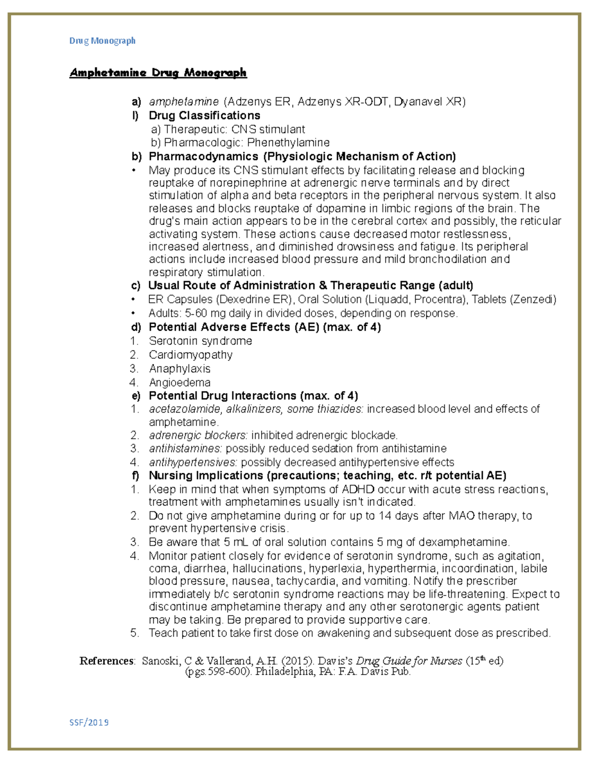 Amphetamine Drug Monograph - Drug Monograph Amphetamine Drug Monograph ...