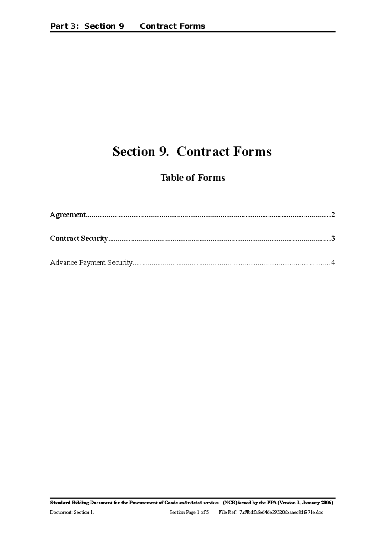 Gds SBD NCB Section 9 - Dagnu - Section 9. Contract Forms Table of ...