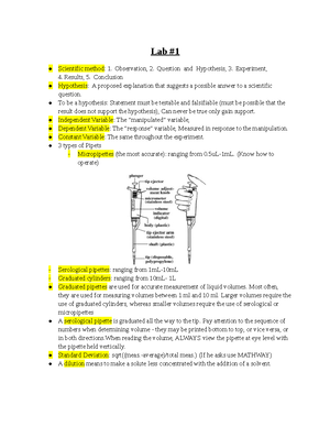Microbiology Final - Practice - Microbiology Lab final study sheet Week ...