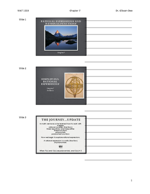 MAT 1033 Chapter 5 Power Point Note Taker - Slide 1 Exponents and ...