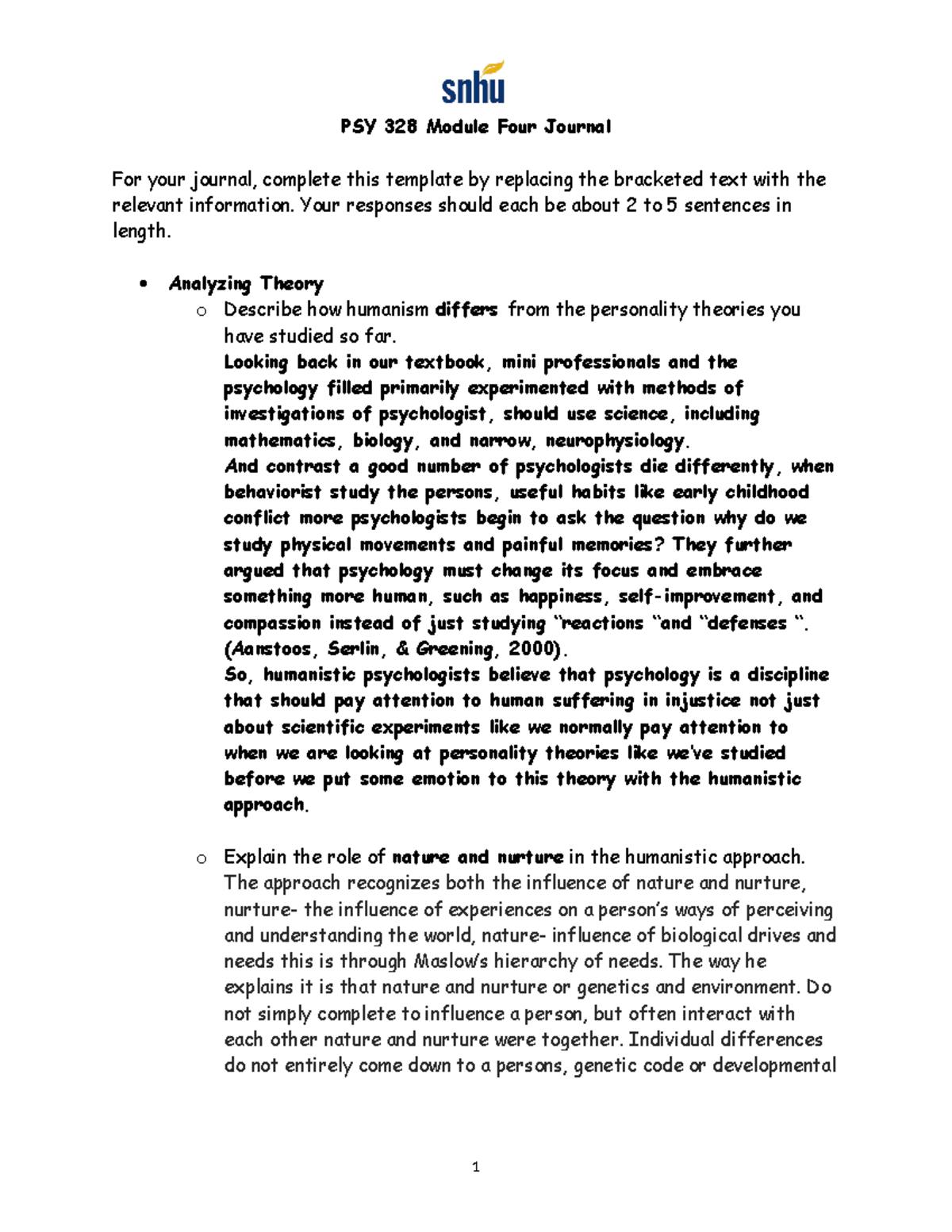 Document 14 - Research Methods - PSY 328 Module Four Journal For your ...