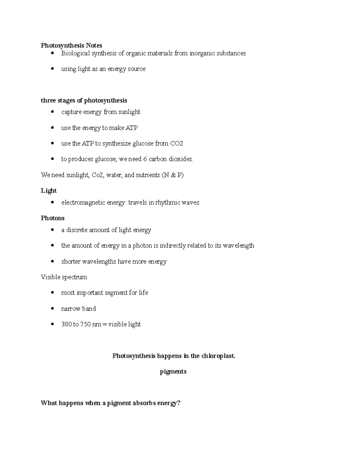 Photosynthesis Notes 2:8:23 - Photosynthesis Notes Biological synthesis ...