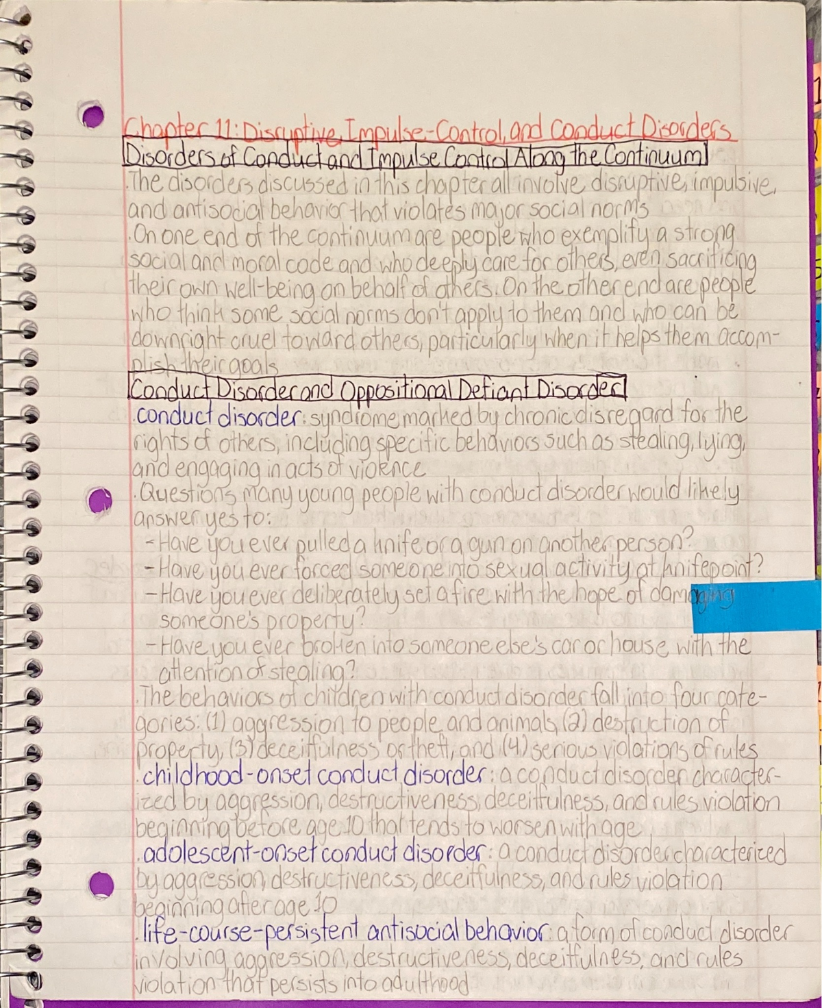 Abnormal Psych Ch 11 Notes - PSY 241 - Studocu