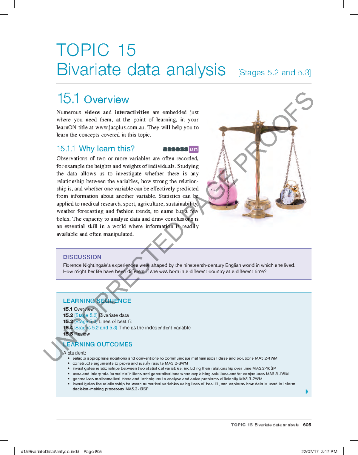 Ch15Bivariate Data Analysis - TOPIC 15 Bivariate data analysis 605 ...