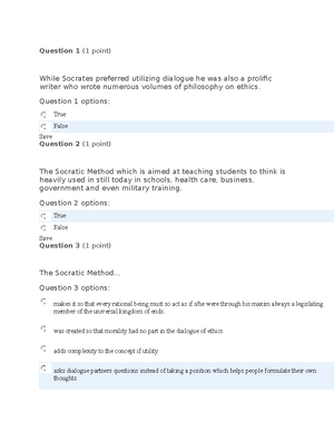 Test 6 27 March 2017, questions and answers - Question 1 (1 point) A ...