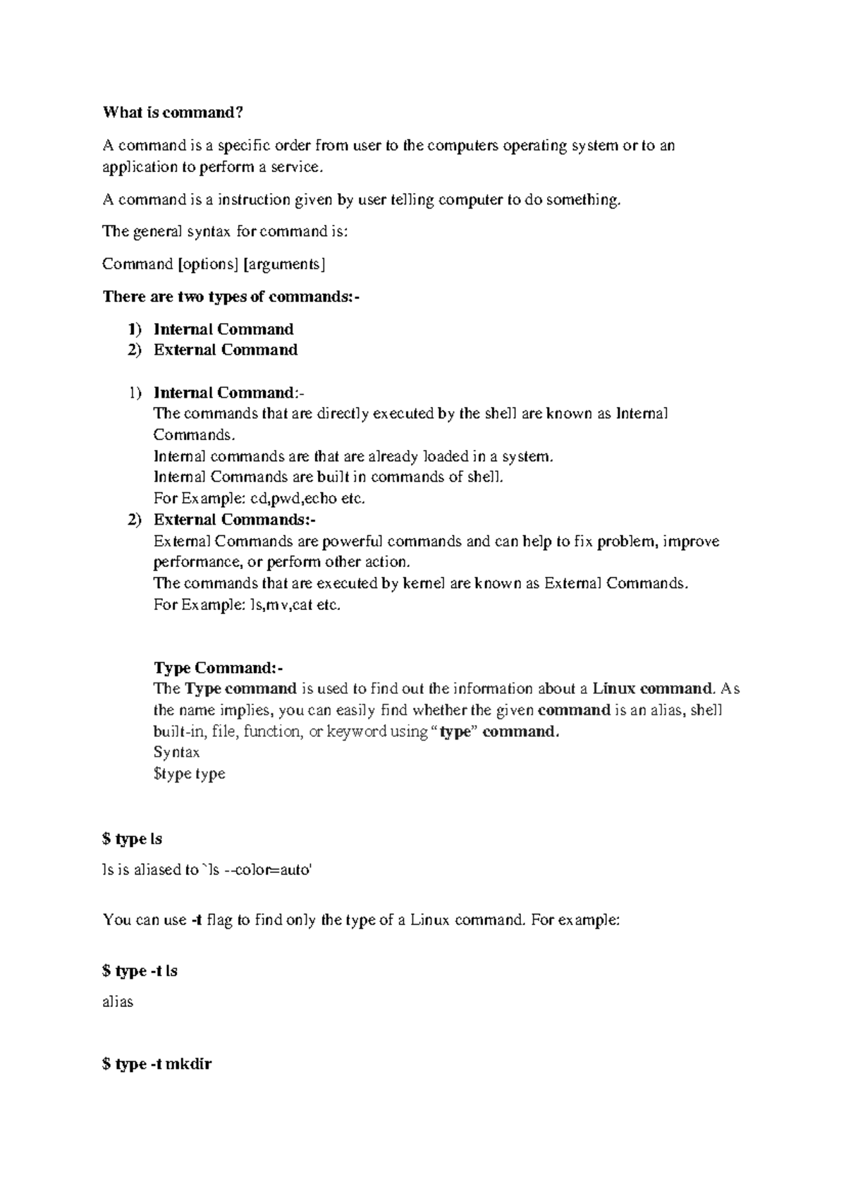 Commands and Processes - What is command? A command is a specific order ...