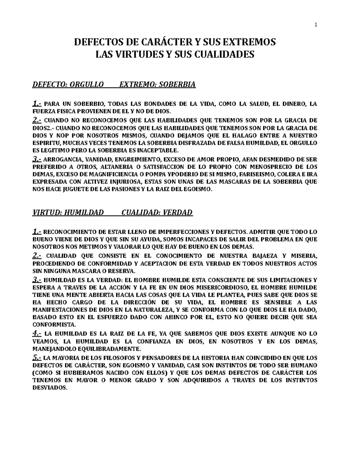 Feismo - Defectos de carácter - DEFECTOS DE CARÁCTER Y SUS EXTREMOS LAS ...