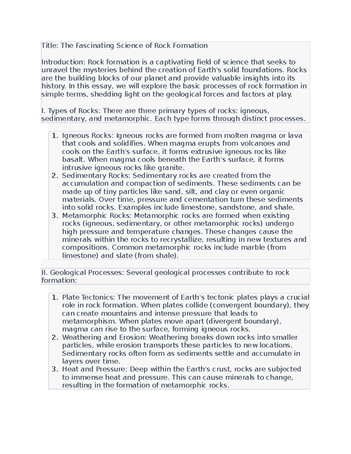 Science rock - Title: The Fascinating Science of Rock Formation ...