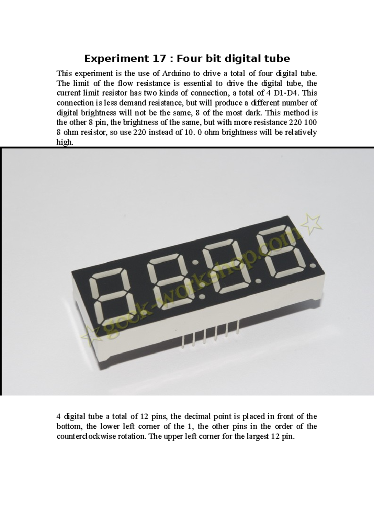 Four bit digital tube - Jone Doe Su-anso - Experiment 17：Four bit ...