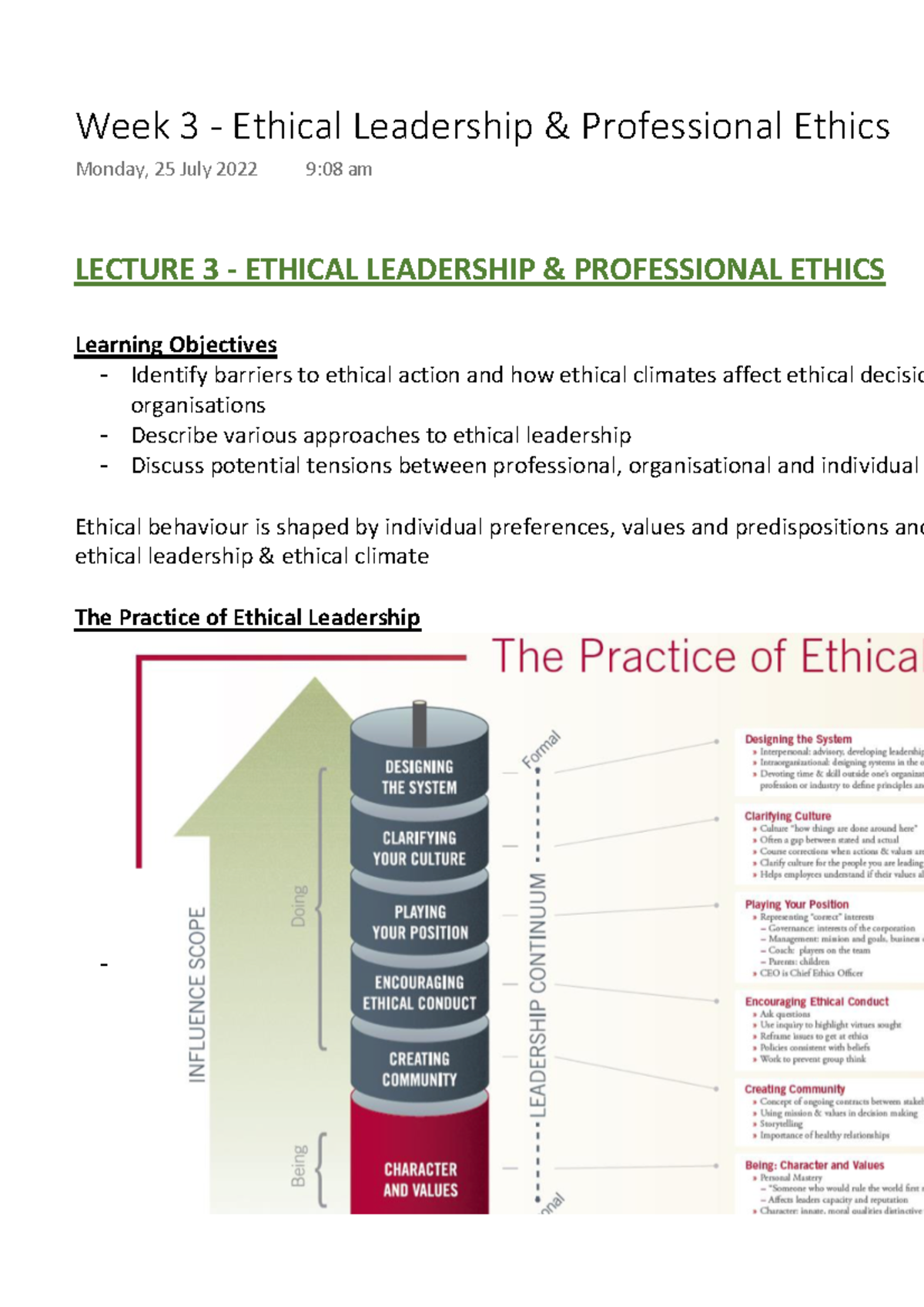 Week 3 - Ethical Leadership & Professional Ethics - LECTURE 3 - ETHICAL LEADERSHIP & - Studocu