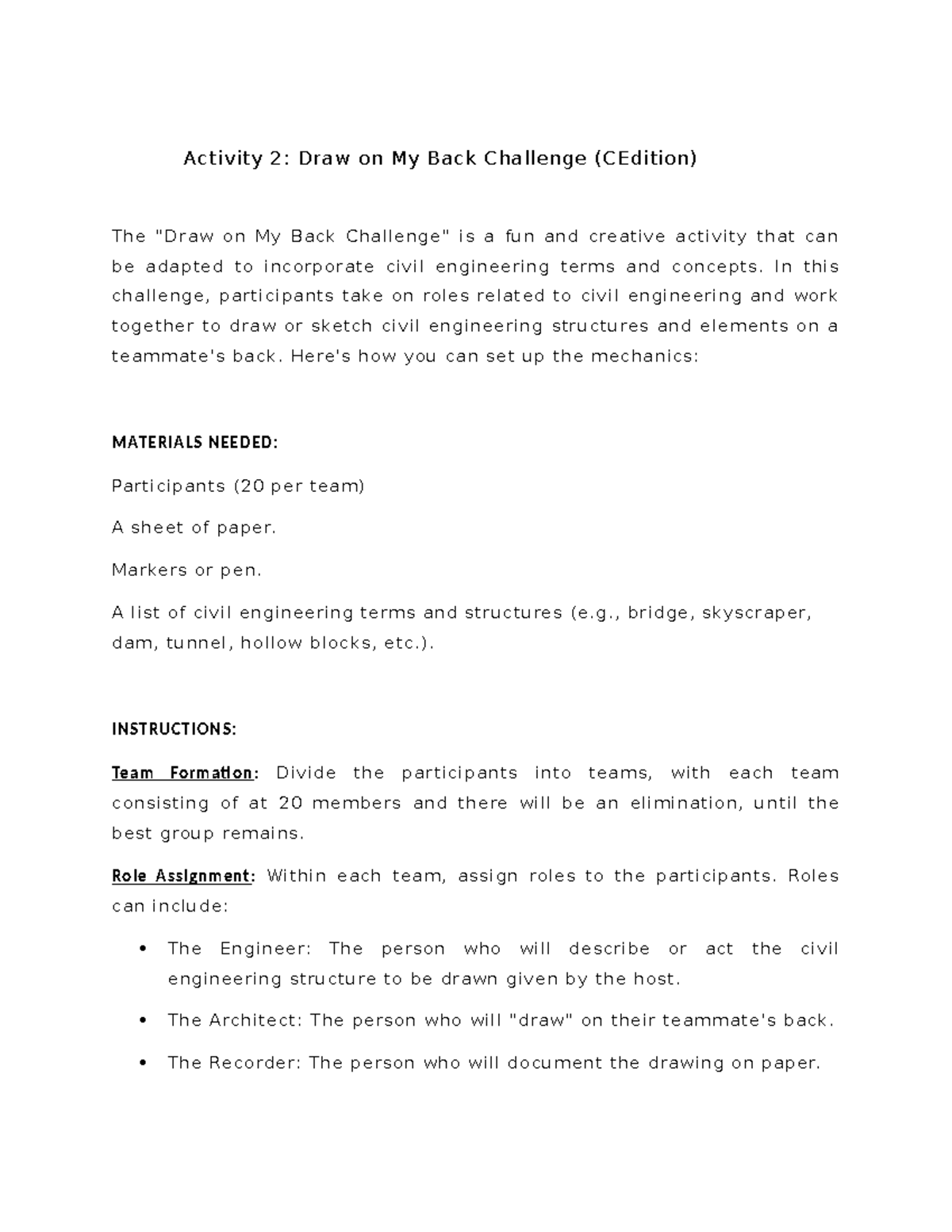 Game02 - Activity 2: Draw on My Back Challenge (CEdition) The "Draw on ...