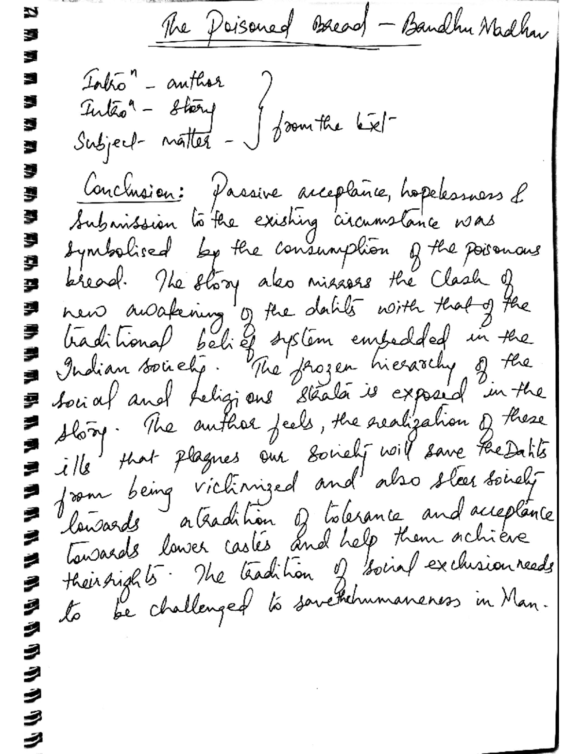 The Poisoned Bread - B.com finance and taxition - Studocu