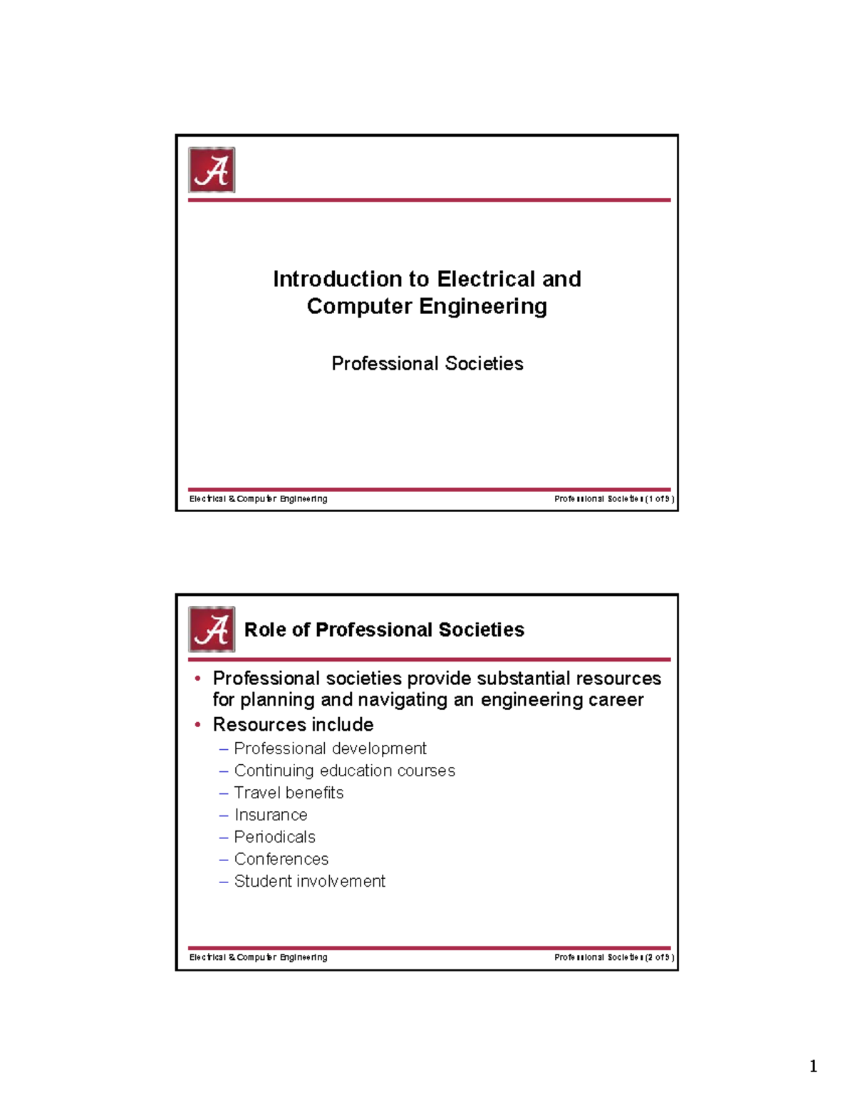 Lec 5 - Professional Societies - Introduction to Electrical and ...