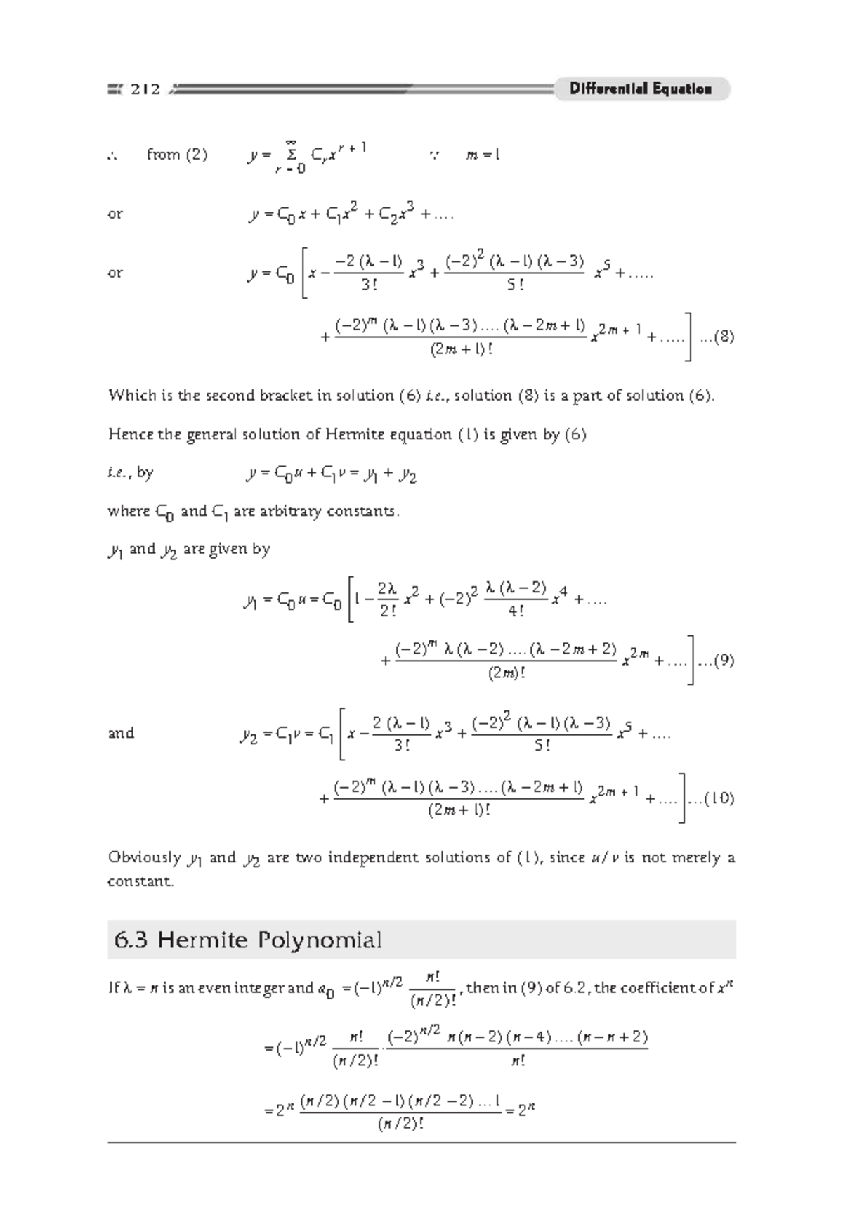 Differential equations-74 - ∴ from (2) y C x r r = r = ∞ + Σ 0 1 ∵ m = 1 or y = C 0 x + C x1 2 ...