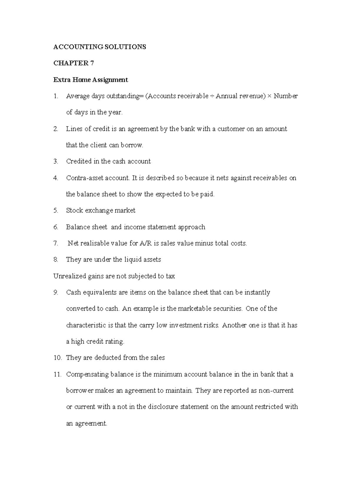 Exam 13 January 2019, questions and answers - ACCOUNTING SOLUTIONS ...
