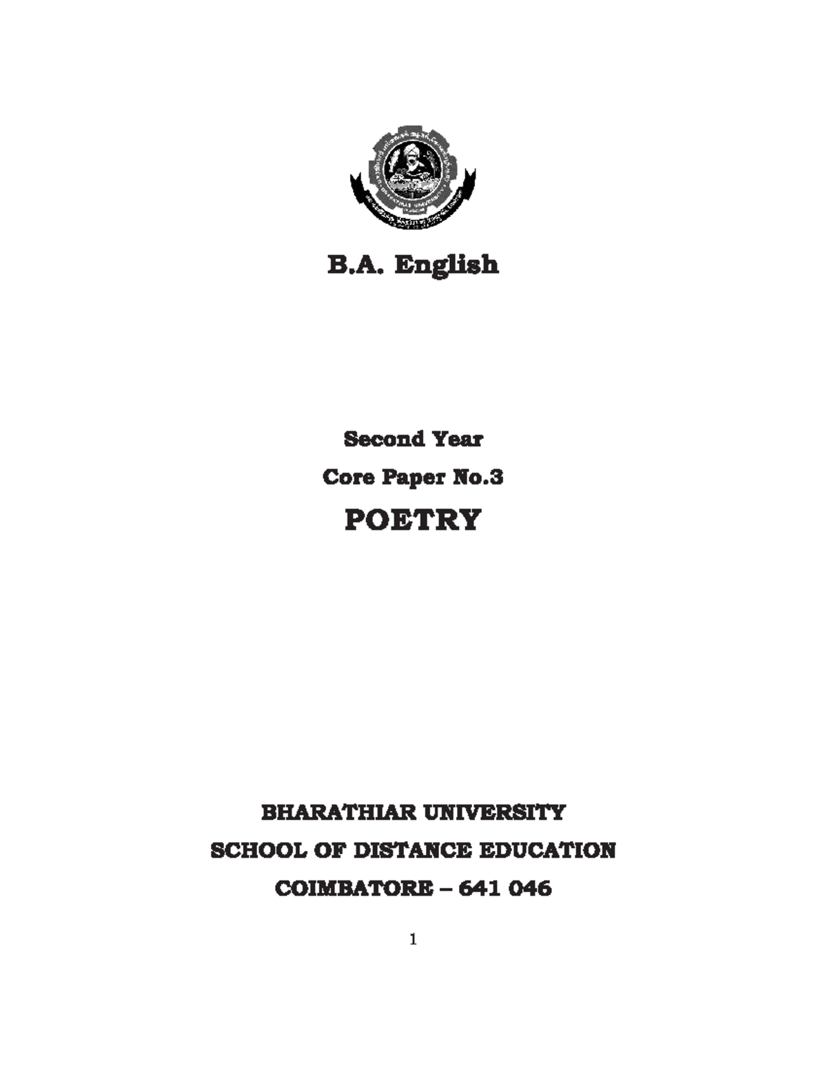 Poetry - Engilsh notes - BA English Literature - Studocu