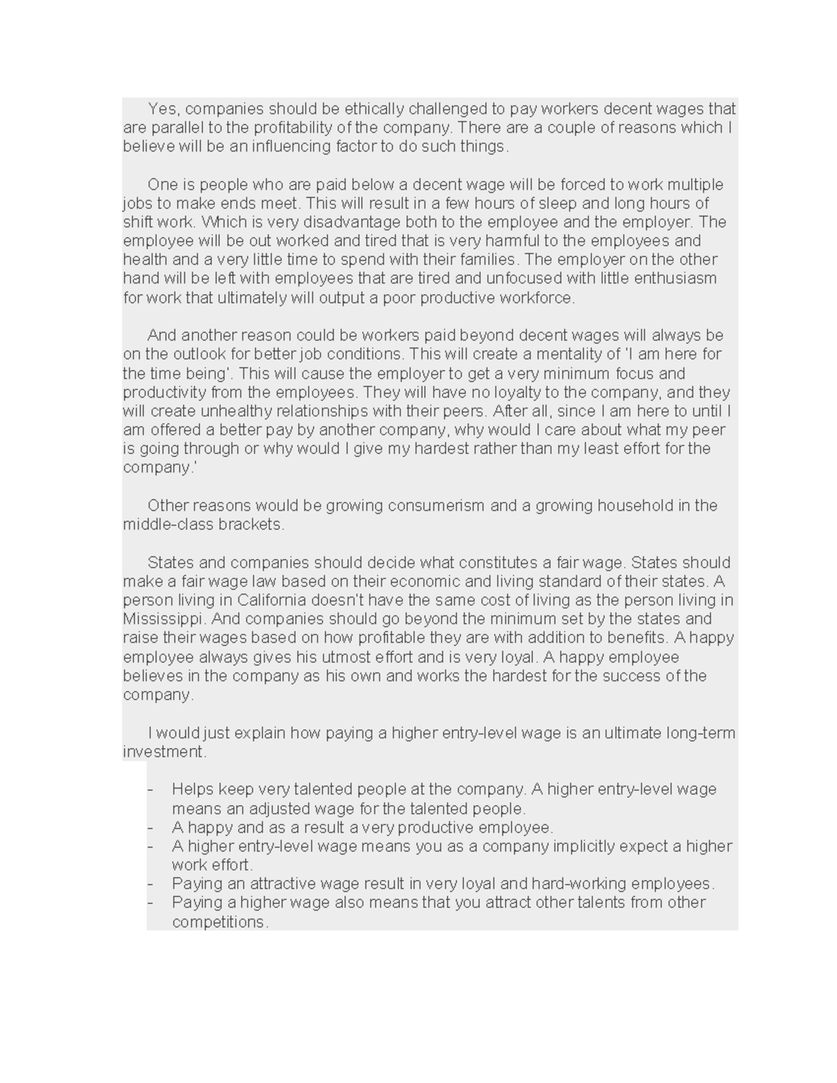 DF-6 - Discussion Forum unit 6 - Yes, companies should be ethically ...